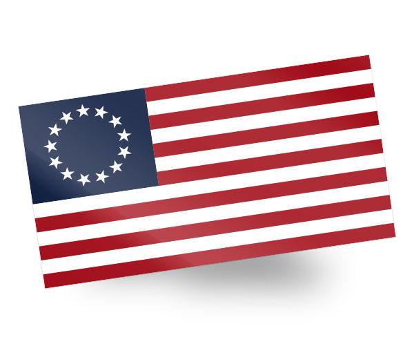 Betsy Ross American Flag Vinyl Decal – ZDecals